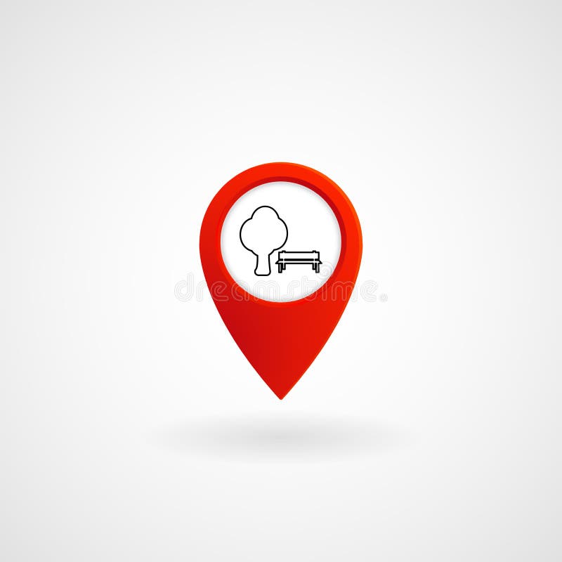 Red Location Icon for Park, Vector Stock Vector - Illustration of ...
