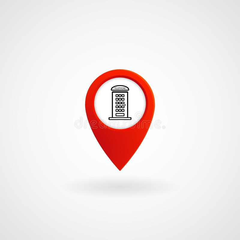 Red Location Icon for Phone Box, Vector Stock Vector - Illustration of ...