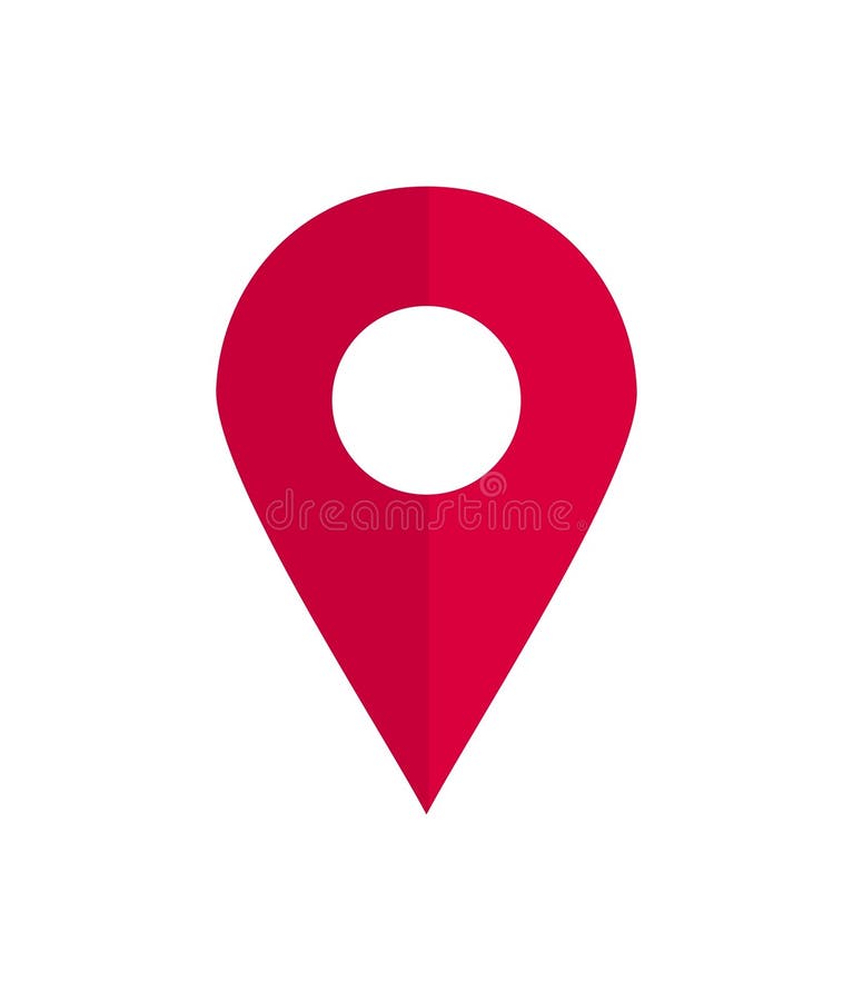 Red location icon stock vector. Illustration of text - 385794250