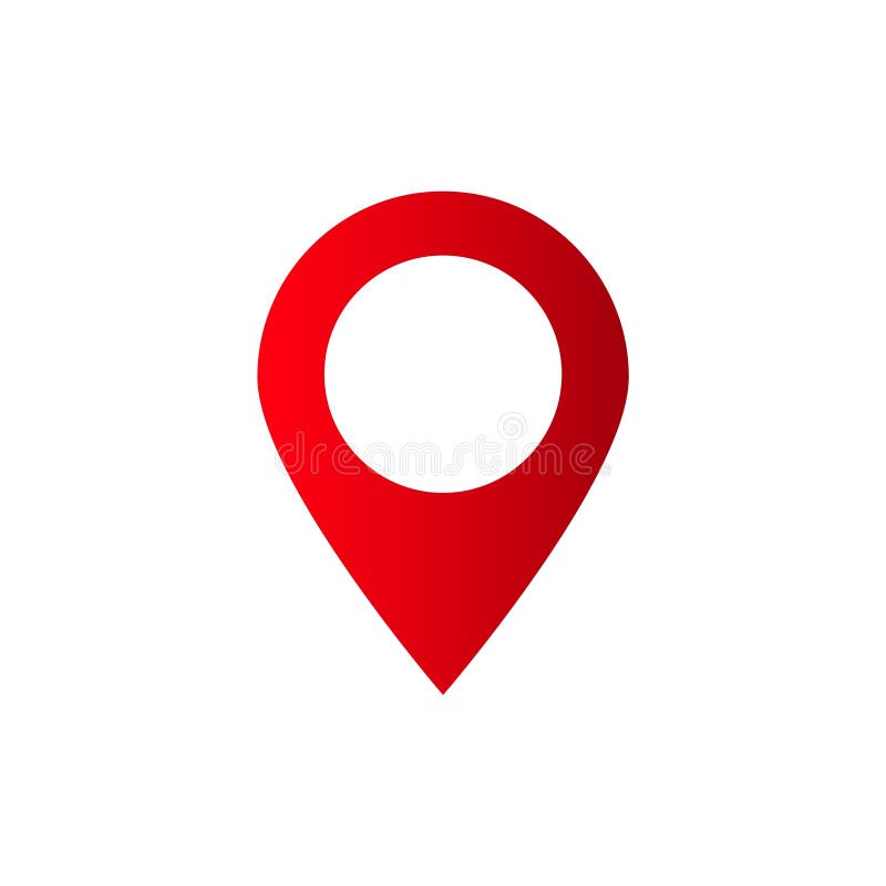Red Location Icon with Circular Rings for Navigation and Map ...