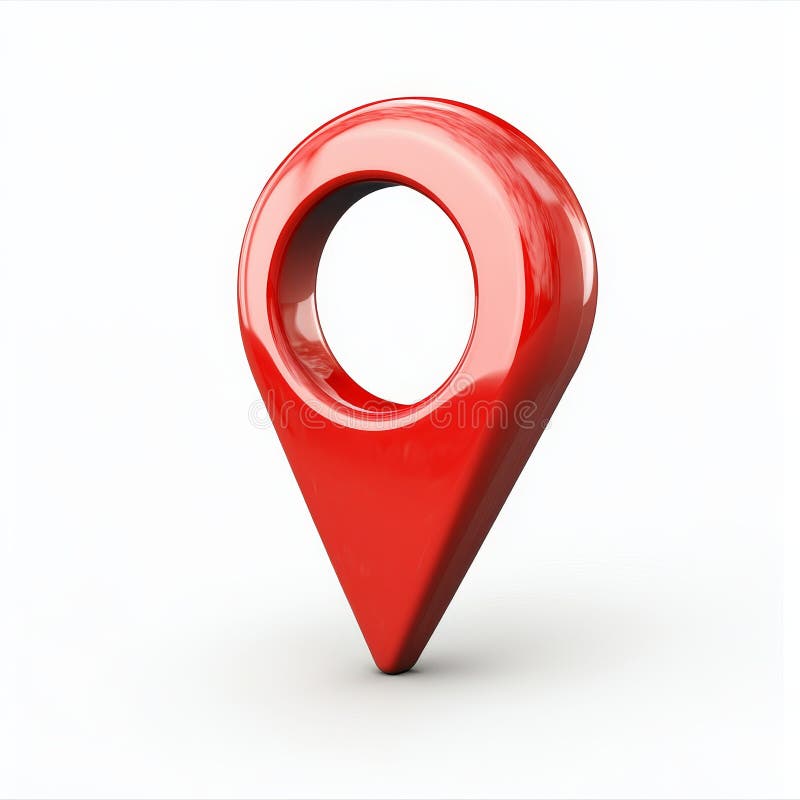 Red Location Pin Clipart on White Background Stock Illustration ...