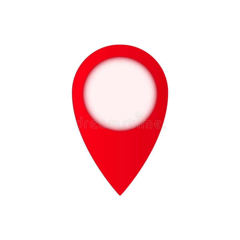 Red Location Pin Icon with Circular Center and Simple Design on White ...