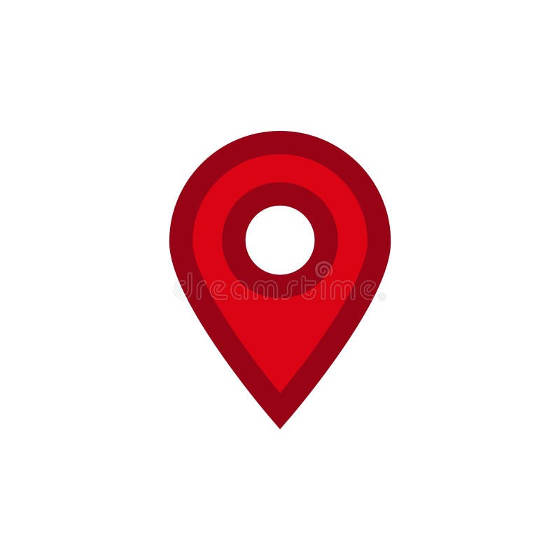 Red Location Pin Icon with a Circular Design and Simple Geometric Shape ...