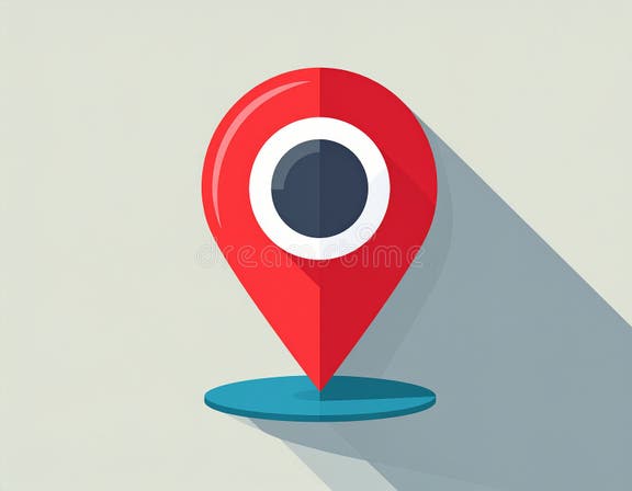 Map Pin Flat Design Style Modern Icon. Simple Red Pointer Minimal ...