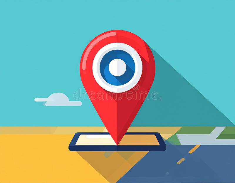 Map Pin Flat Design Style Modern Icon. Simple Red Pointer Minimal ...