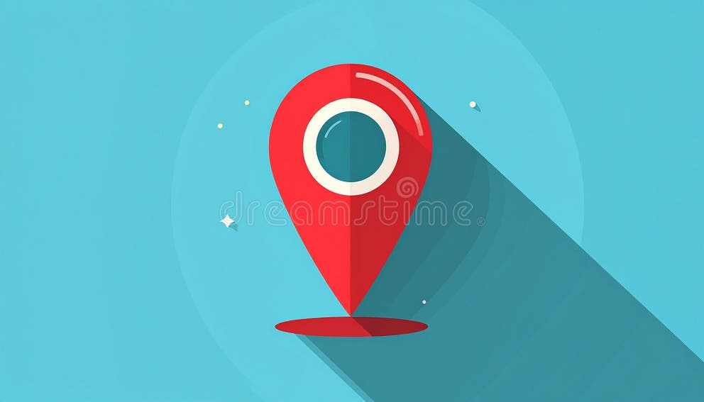 Map Pin Flat Design Style Modern Icon. Simple Red Pointer Minimal ...