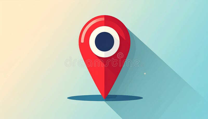 Map Pin Flat Design Style Modern Icon. Simple Red Pointer Minimal ...