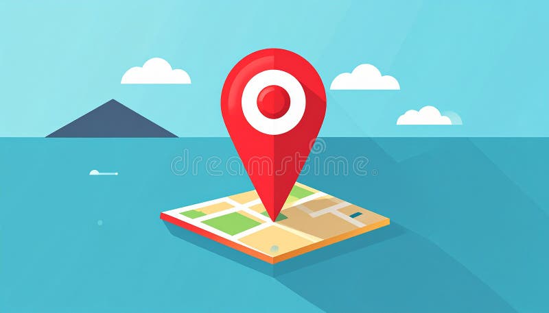 Map Pin Flat Design Style Modern Icon. Simple Red Pointer Minimal ...