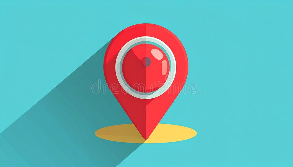Map Pin Flat Design Style Modern Icon. Simple Red Pointer Minimal ...