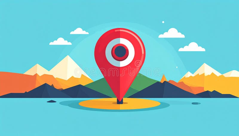 Map Pin Flat Design Style Modern Icon. Simple Red Pointer Minimal ...