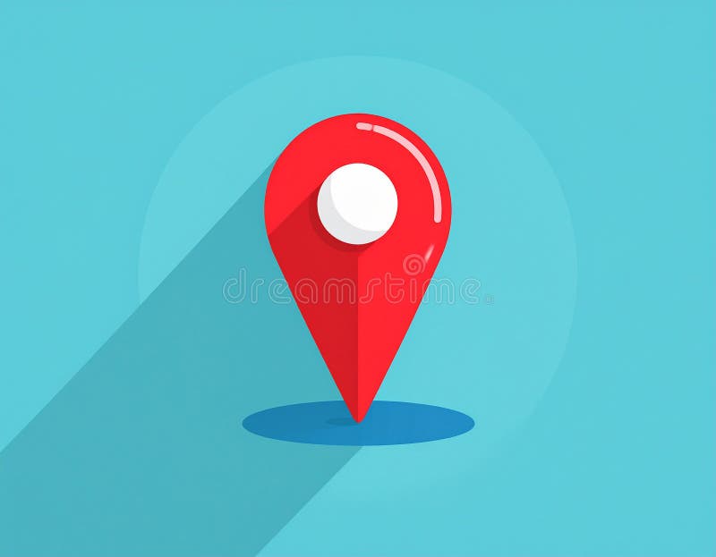 Map Pin Flat Design Style Modern Icon. Simple Red Pointer Minimal ...