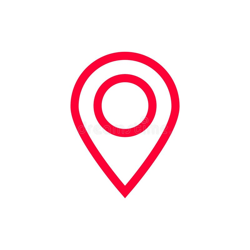 Red Location Pin Icon Indicating Geographical Position or Map ...