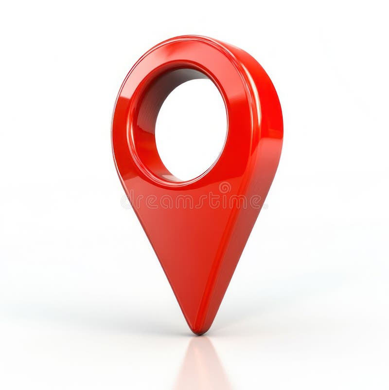 Red Location Pin Icon Isolated on White Background Stock Illustration ...