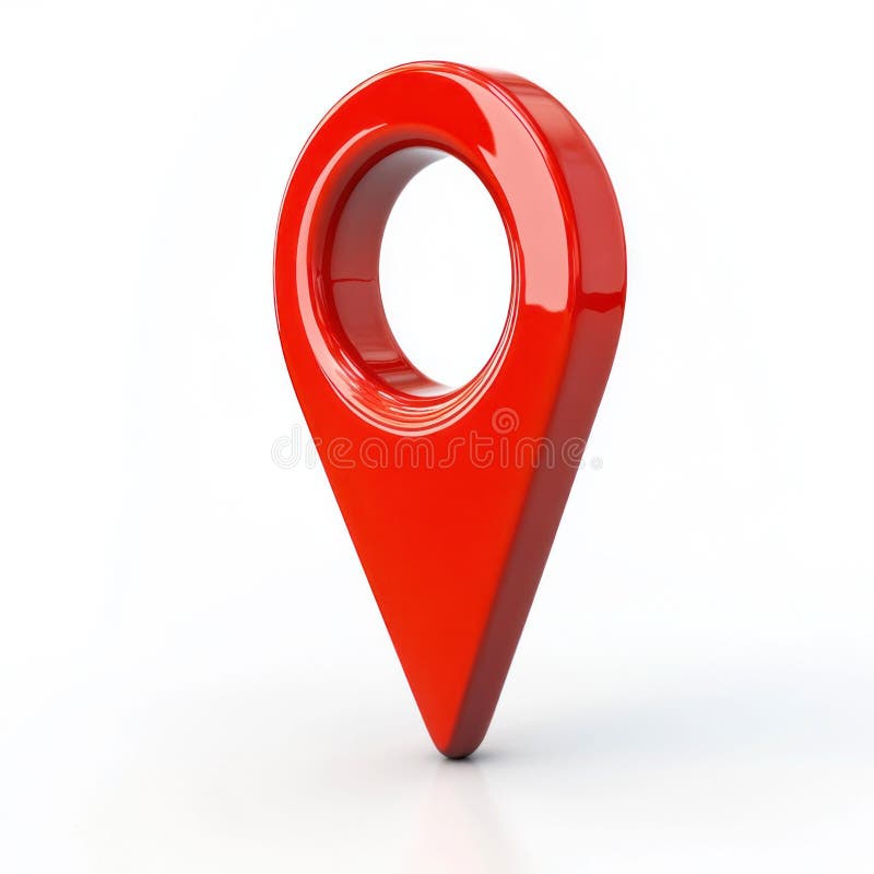 Red Location Pin Icon Isolated on White Background Stock Illustration ...
