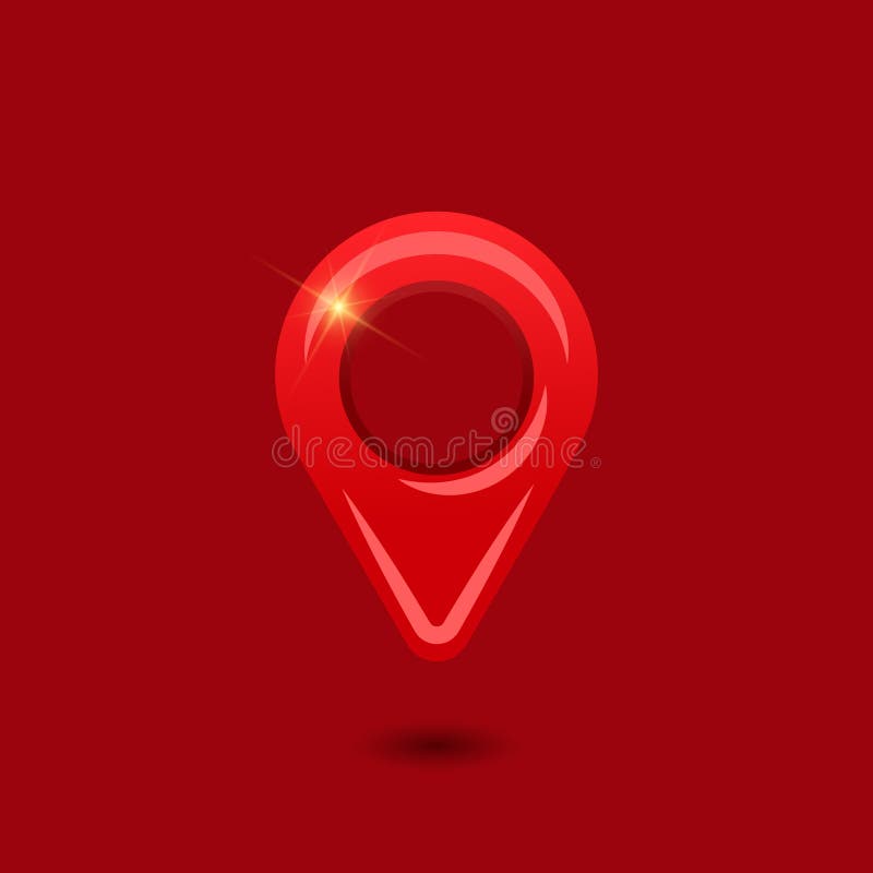 Red Location Pin Icon, Map Pointer Symbol, Map Pin Sign. Stock ...