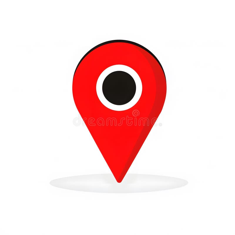 Red Location Pin Icon with Shadow Isolated on White Background GPS Map ...