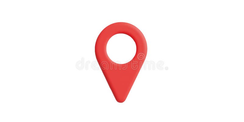 Red Location Pin Icon. Symbol of Navigation and Geolocation in Digital ...