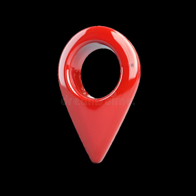 Red Location Pin Icon on White Background Stock Image - Illustration of ...