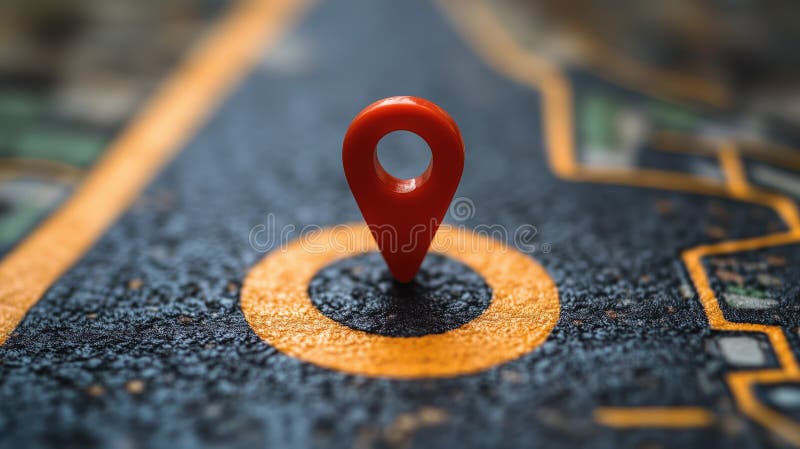 Red Location Pin on Map Symbolizes Navigation and Direction Stock ...