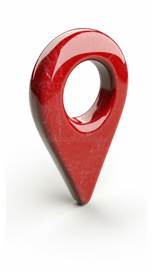 Red Location Pin Marker on White Background, 3d Rendering. Navigation ...