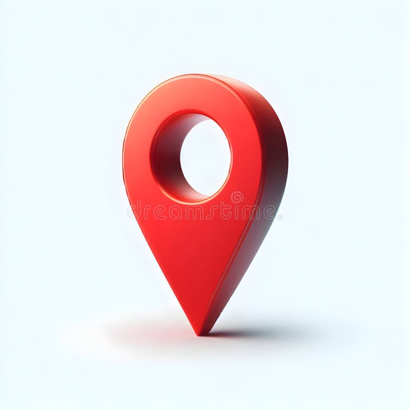 Red Location Pin Pointing Place on Digital Map Navigation Stock ...