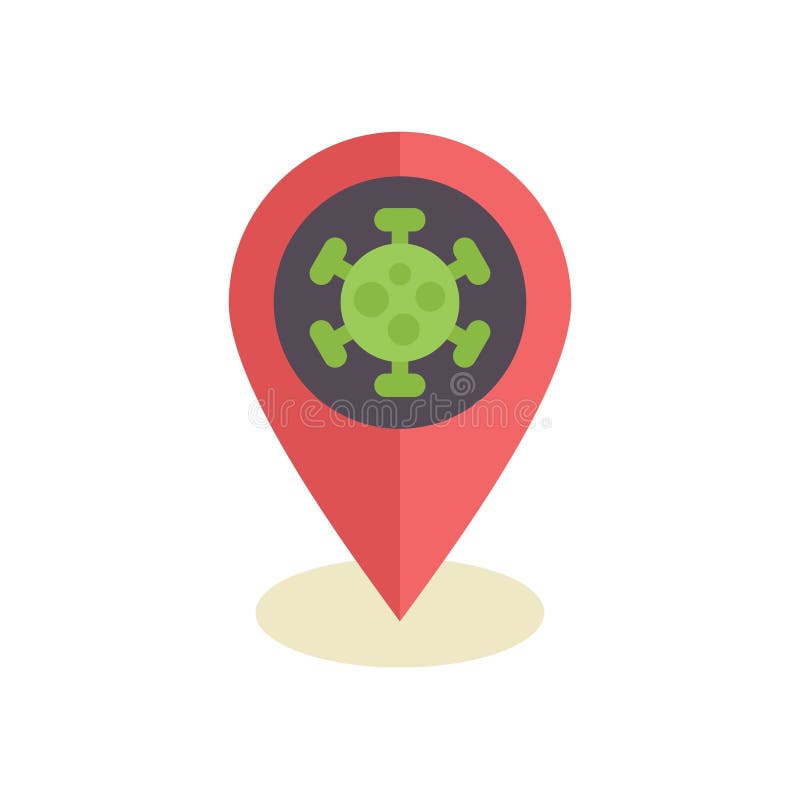 Red Location Pin Pointing Virus or Bacteria Icon Stock Illustration ...