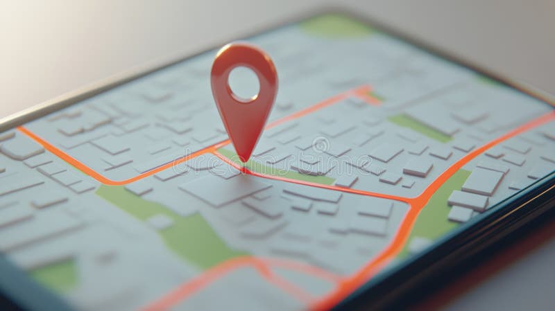 Red Location Pin Showing the Destination on Online Map Navigation on ...