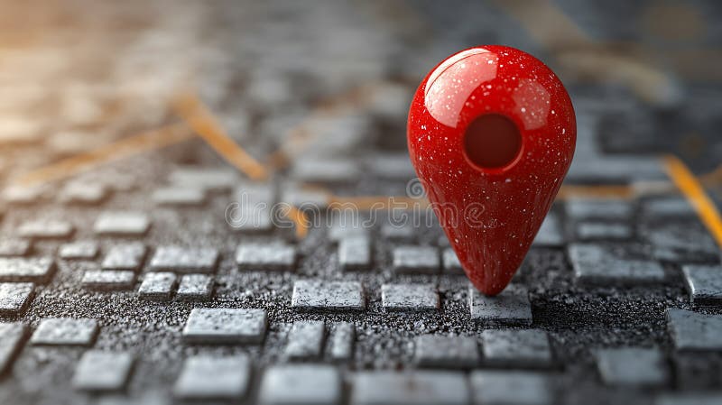 Red Location Pin on a Stylized Map Indicating a Destination or Point of ...