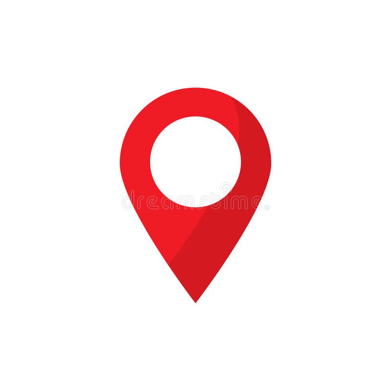 Red Location Point Pin Icon, Vector. Stock Vector - Illustration of ...