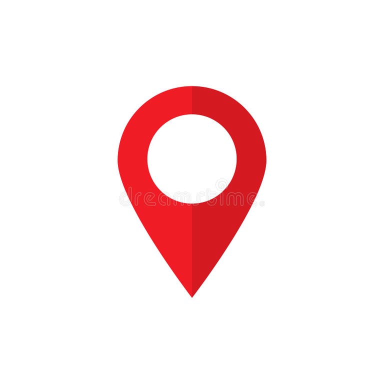 Red Location Point Pin Icon, Vector. Stock Vector - Illustration of ...