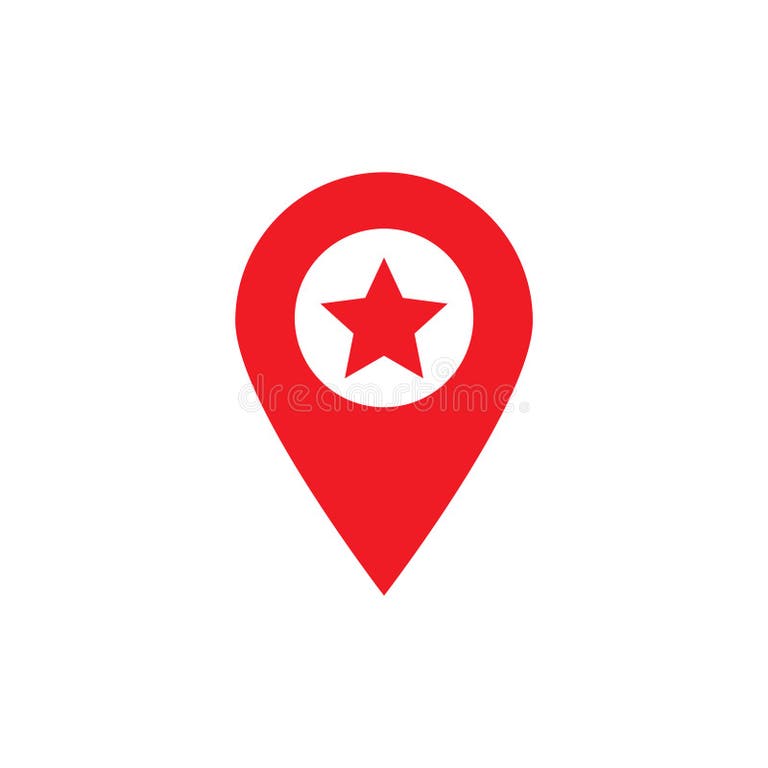 Red Location Point Pin Icon, Vector. Stock Vector - Illustration of ...