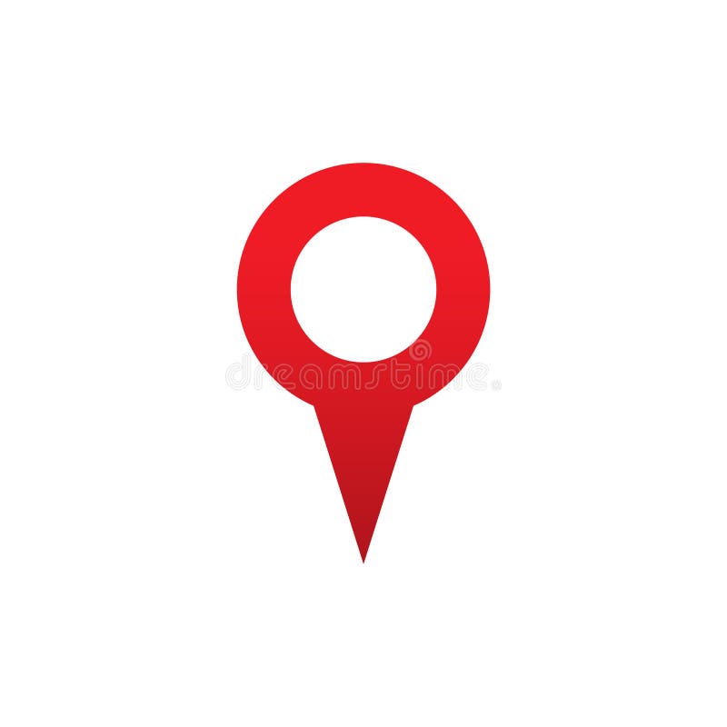 Red Location Point Pin Icon, Vector. Stock Vector - Illustration of ...