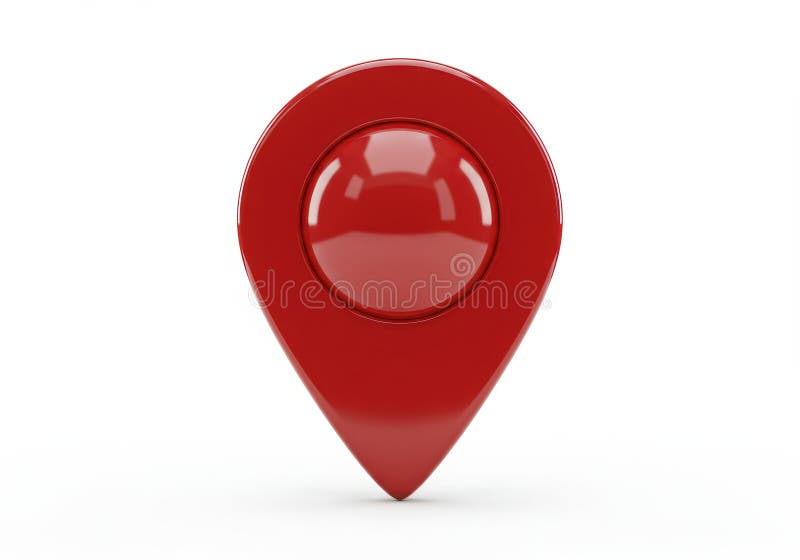 Red Location Pointer Illustration on White Background Stock ...