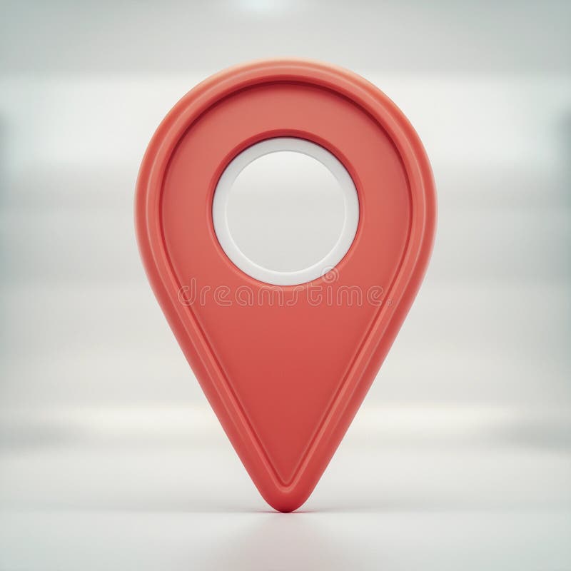 Red Location Pointer Symbol for Direction and Navigation on a Light ...