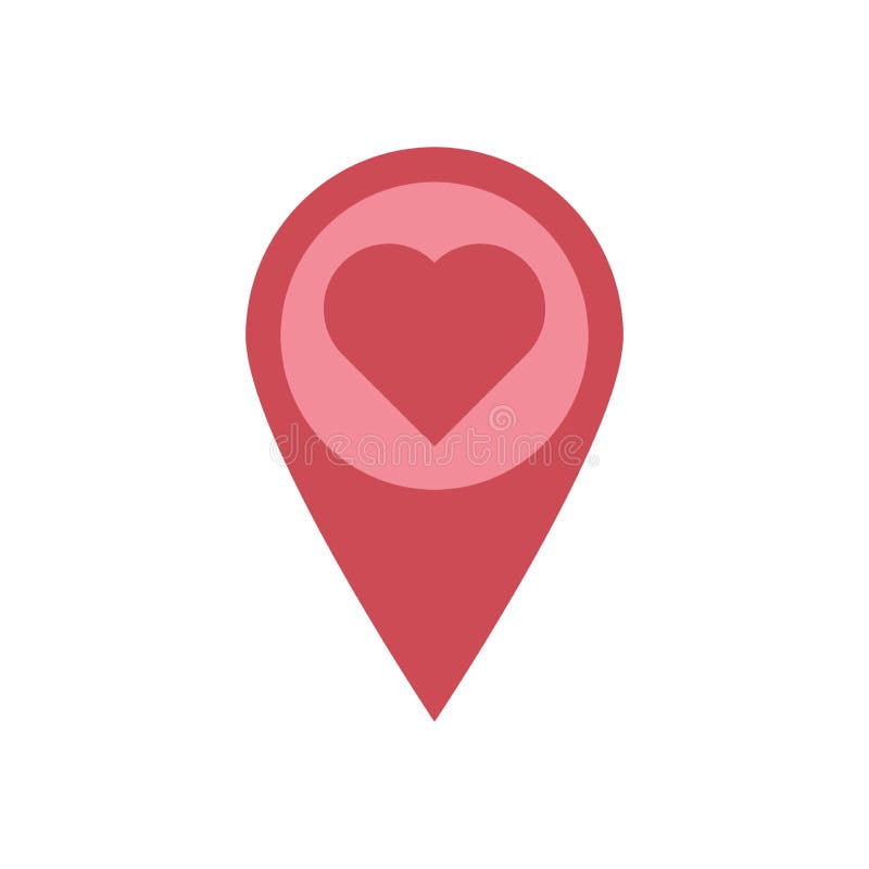 Red Location Tag with Heart Vector Icon Stock Vector - Illustration of ...