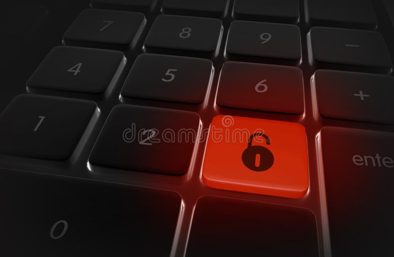 Lock Button - Computer Security Stock Image - Image of hacking ...