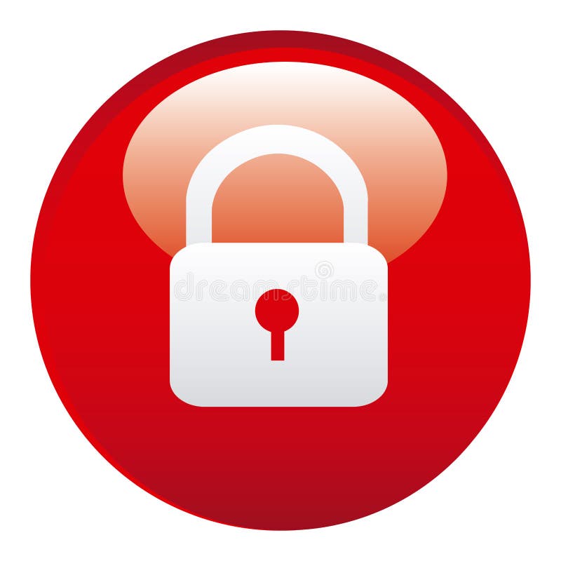 Lock icon red stock vector. Illustration of forbidden - 7179472
