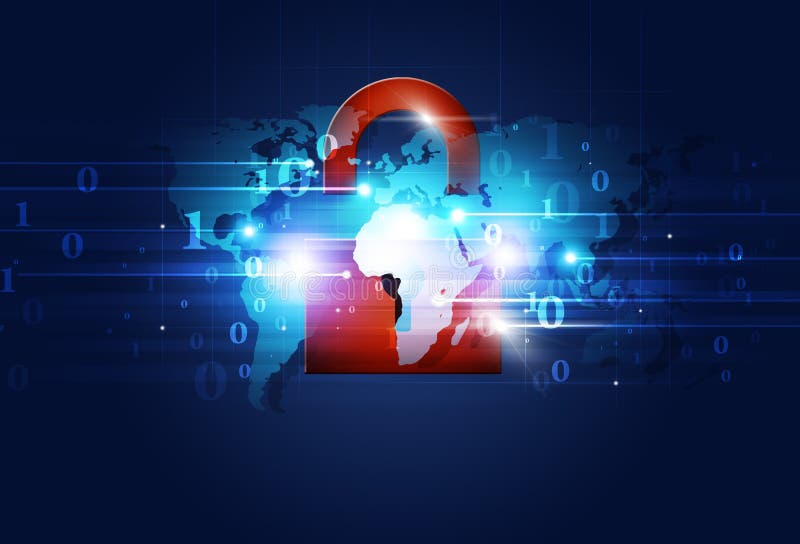 Red Lock Net Security stock illustration. Illustration of server - 89193144