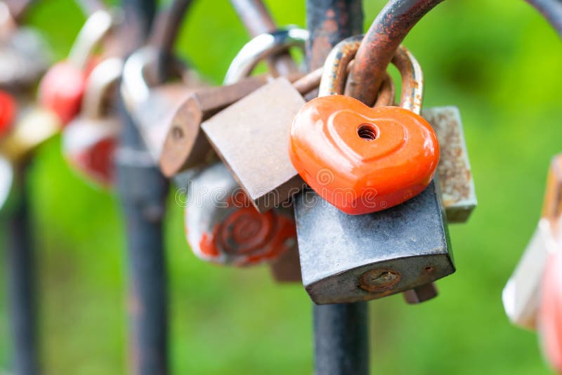 Red Lock Padlocks Love Heart Stock Photo - Image of chrome, valentine ...