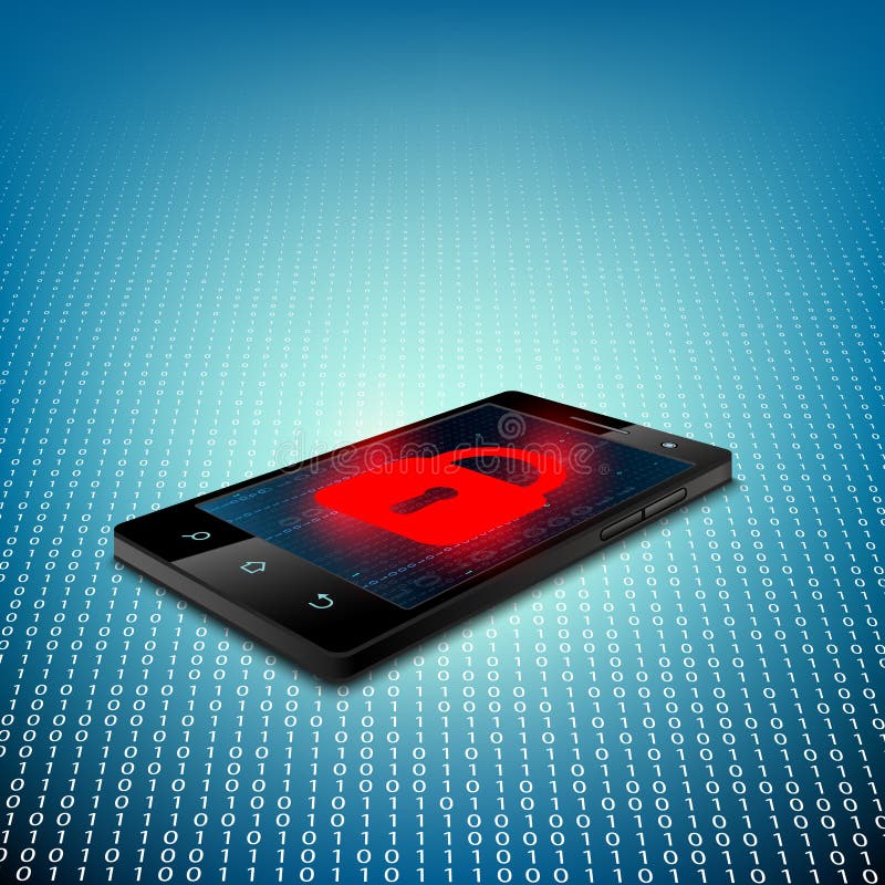Red Lock on the Smartphone Screen. Stock Vector - Illustration of ...