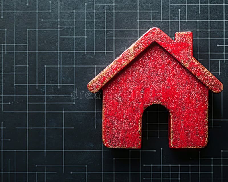 A Red Lock in the Shape of a House, Signifying Security in Digital and ...