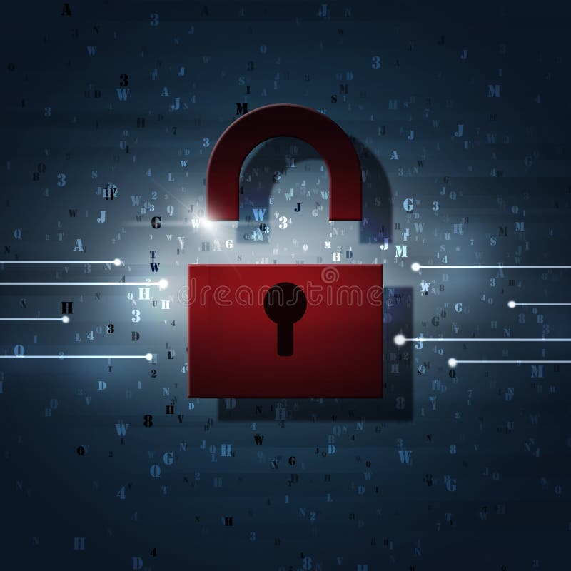Red Lock Web Security stock illustration. Illustration of protection ...