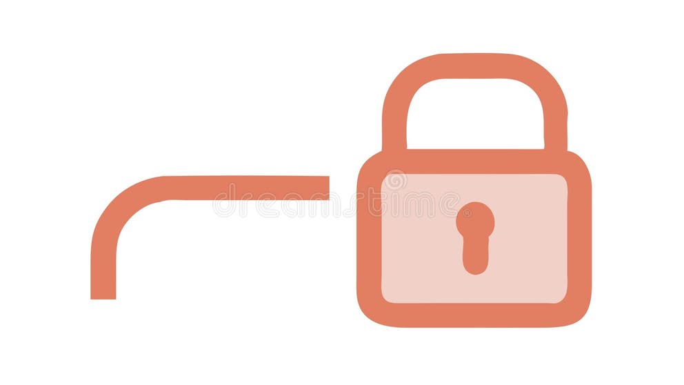 Red Locked Padlock Icon with Keyhole Security , Vector Design ...