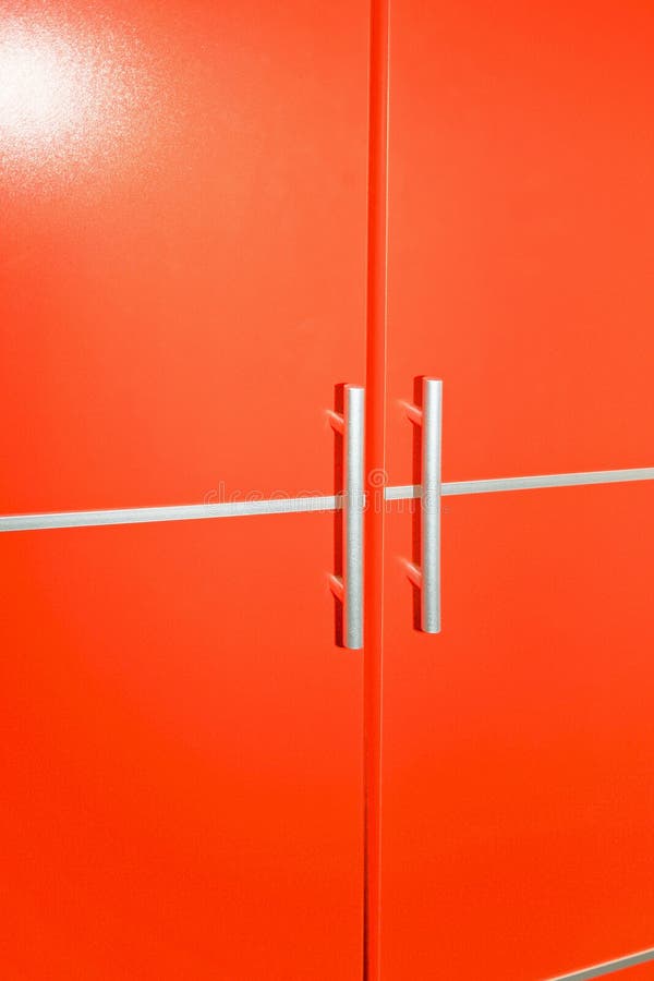 Red locker stock image. Image of double, door, simple - 3601397