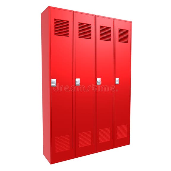 Red Locker Isolated on White Background Stock Illustration ...