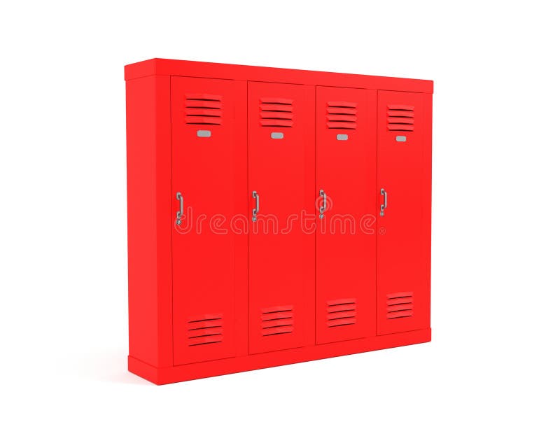 Red Lockers. 3d Rendering Illustration Stock Illustration ...
