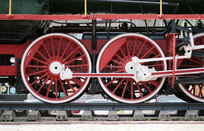 Red locomotive wheels stock photo. Image of engine, transport - 9702692
