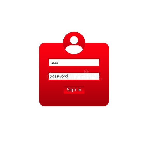Red Login Form with User Icon and Interactive Sign-in Button in Bold ...