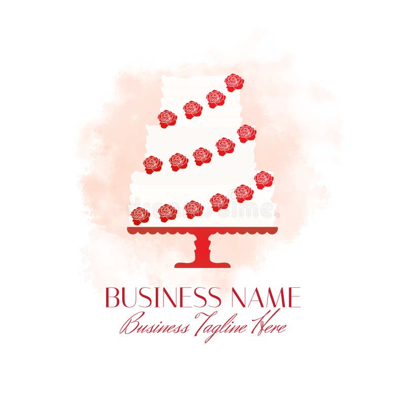 Red Logo Design with a Cake Stock Vector - Illustration of beautiful ...