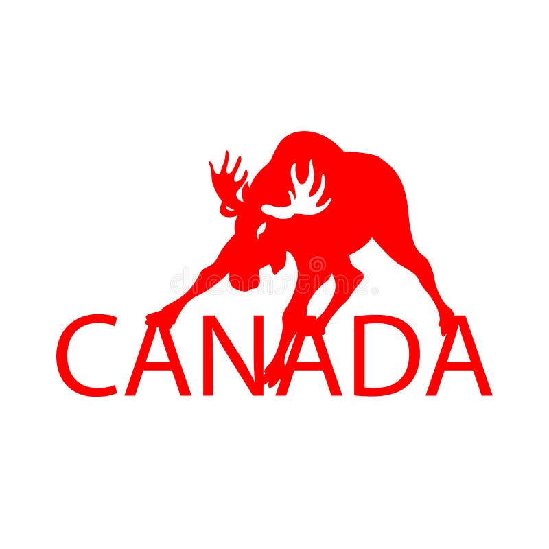 Red Logo Moose Canada Vector Illustration Front Stock Vector ...